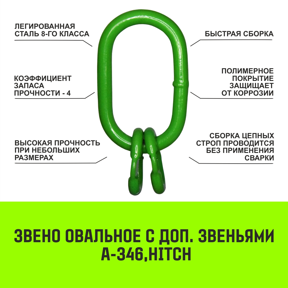 Строп цепной 4СЦ HITCH 4,25 т, 3 м,паук - купить в Алматы | KazBeltTools